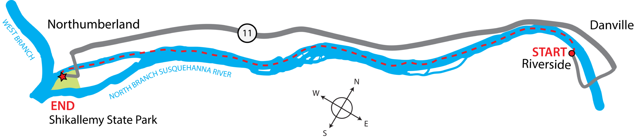 Kayak Riverside to Shikellamy State Park - Susquehanna River